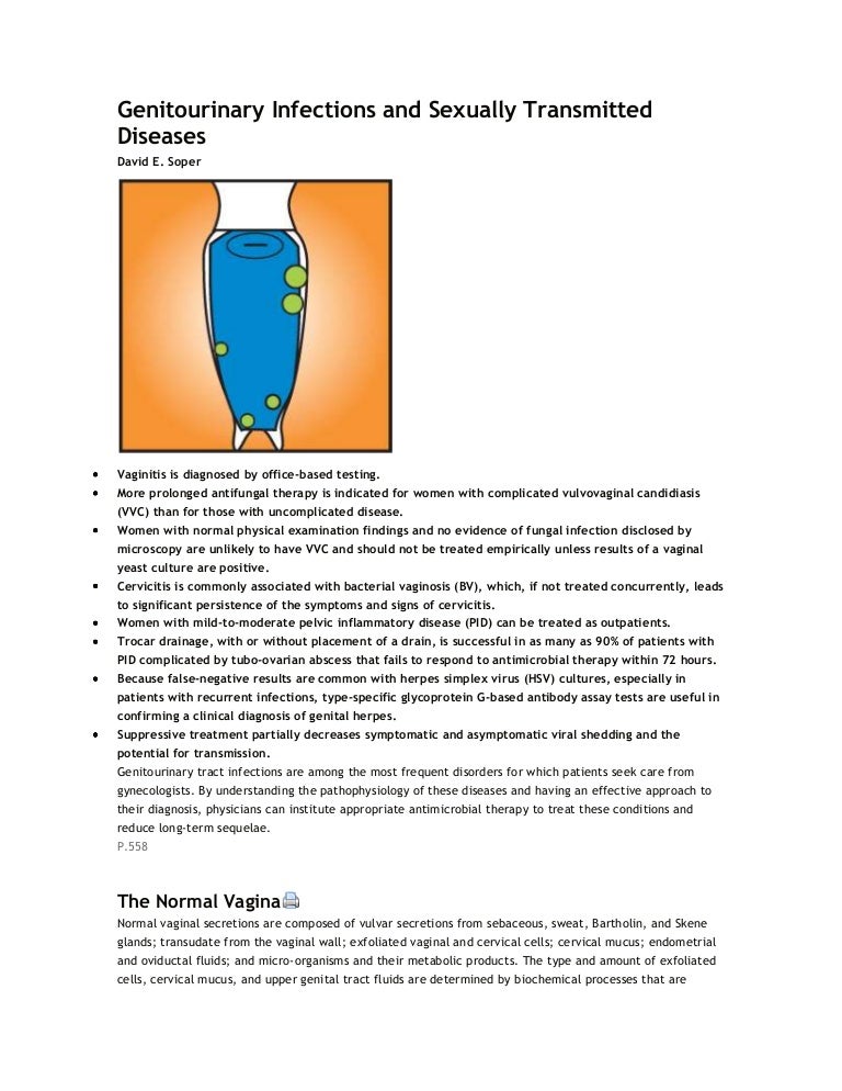 Genitourinary Infections And Sexually Transmitted Diseases