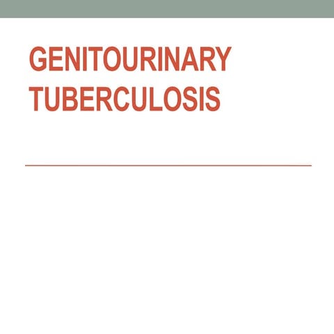 Genitourinary Tuberculosis treatment and managemnt.pptx
