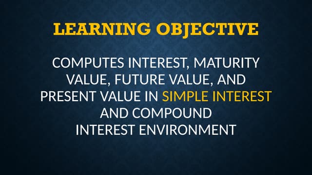 Simple Interest | PPTX