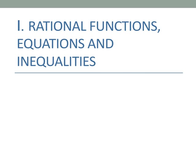Rational function representation | PPTX