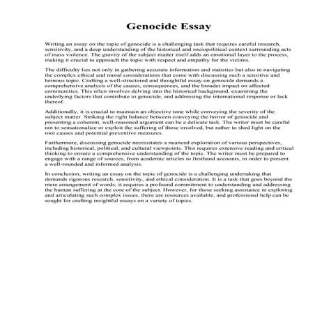 Genocide Essay | PDF