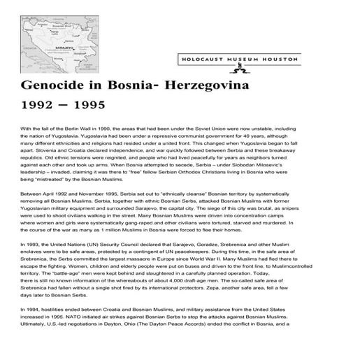 Genocide In Bosnia | DOC