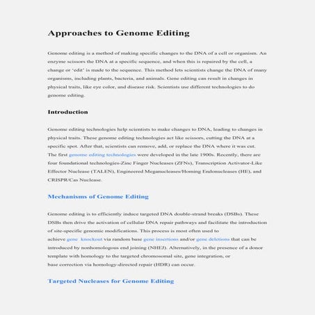 Genome Editing Introduction | PDF