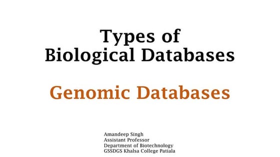 Genomic databases | PPT