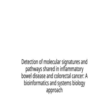 Detection of molecular signatures and pathways shared in inflammatory ...