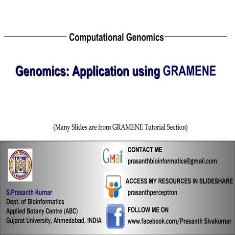 Genomics application using gramene | PPT