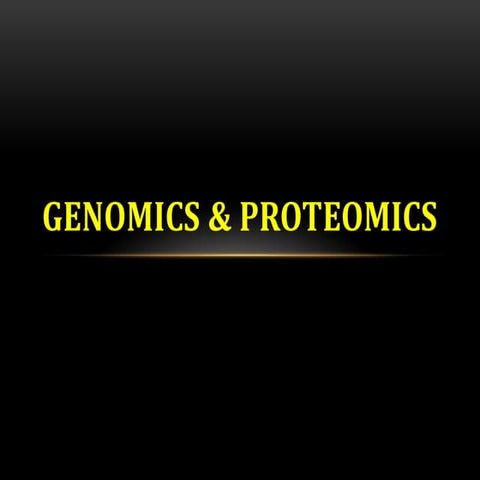 Genomics and proteomics (Bioinformatics) | PDF