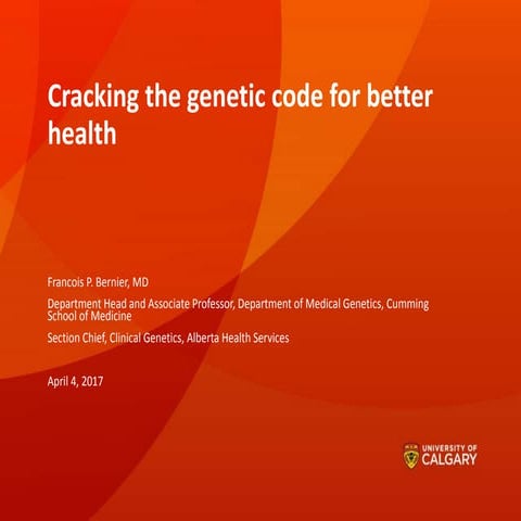 Cracking the genetic code for better health | PPTX