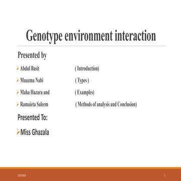 Genotype Environment Interaction Pptx