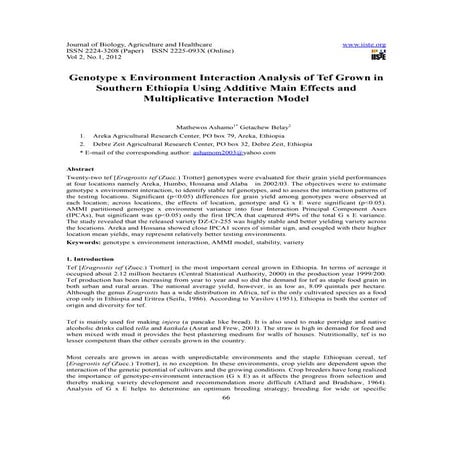 Genotype–Environment Interaction | PPTX