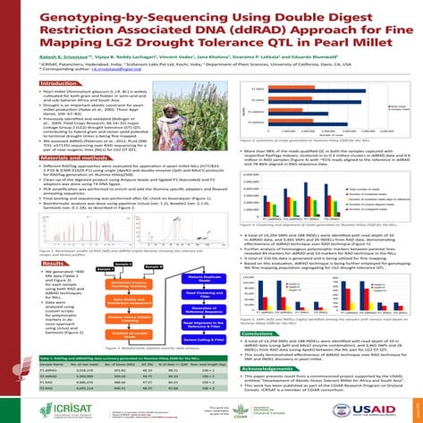 Genotyping-by-Sequencing using double digest Restriction Associated DNA (ddRAD) approach for ...