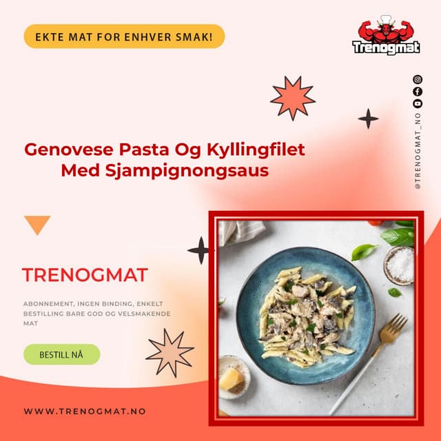 Genovese Pasta Og Kyllingfilet Med Sjampignongsaus | PDF