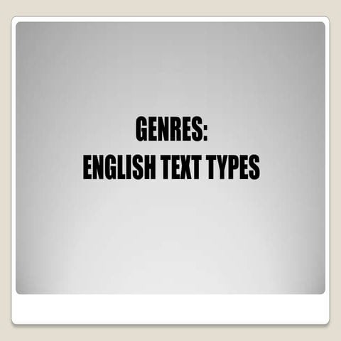 Genre text type | PPT