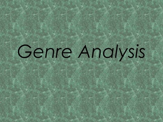 Genre analysis | DOCX | Drama | Genres