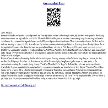 Genre Analysis Essay | PPT