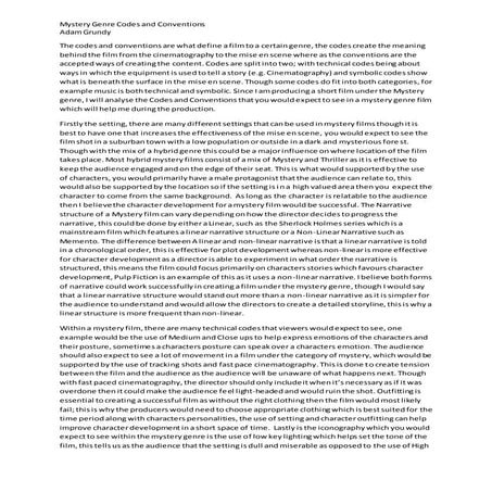 Genre codes and conventions | DOCX