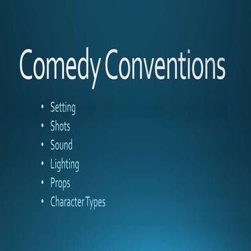 Genre Conventions-Comedy | PPTX