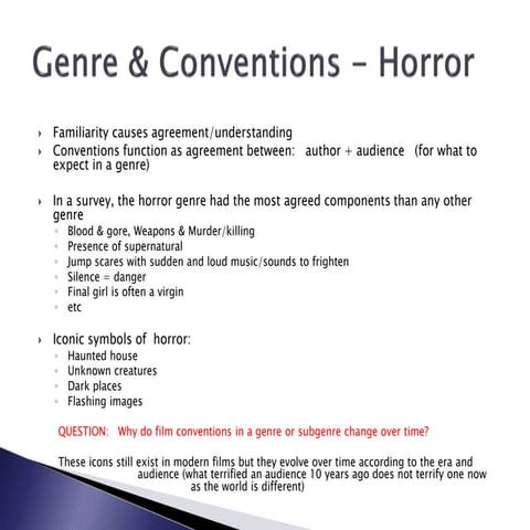 Genre & conventions horror | PPT