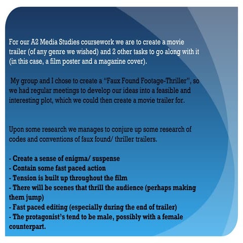 Frankenstein project group assignment sheet