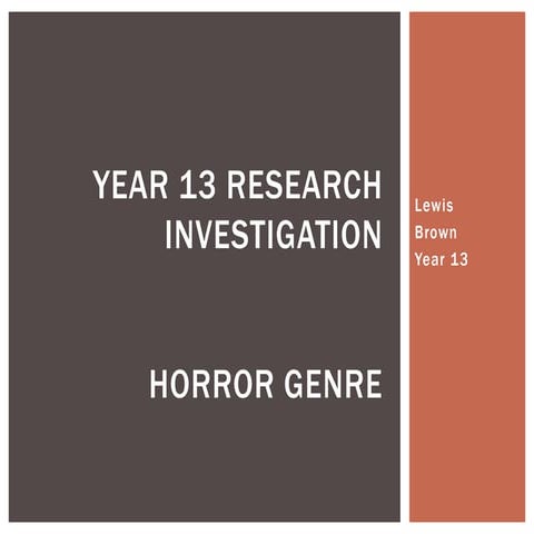 Genre, narrative, representation and audience | PPTX | Horror | Genres