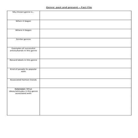 Genre past and present fact file | DOCX