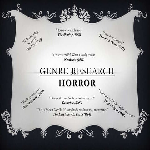 Genre Research - Horror | PPTX | Horror | Genres