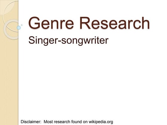 Lo1 b) genre research | PPTX | Country Music | Music