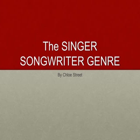 Genre Research - Singer-Songwriter | PPTX