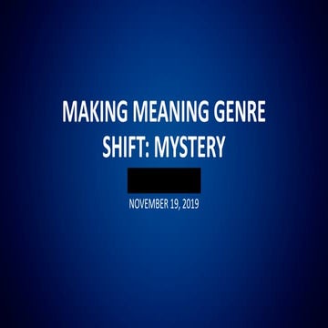 Genre Shift Research 2 | PPT