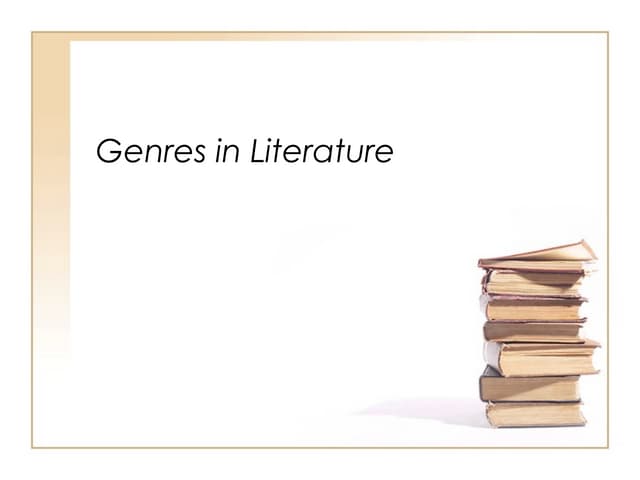 Literary Genres and their Elements, and Structures and Traditions from ...
