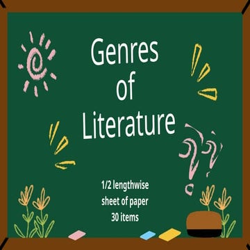 Genres of Literature Quiz (Multiple Choice).pptx
