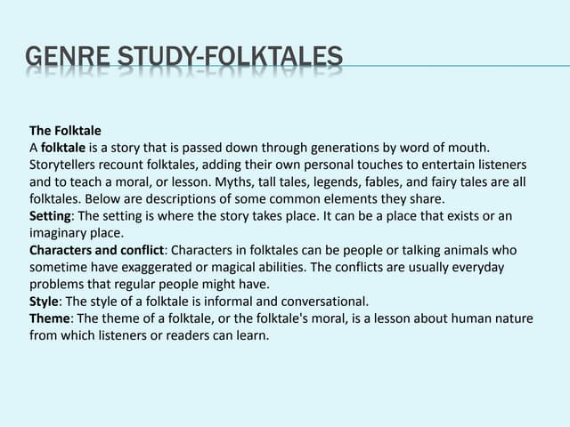 Elements Of A Folktale | PPT