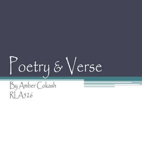 Genre study (poetry & verse) | PPTX
