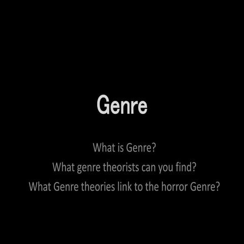 Genre theorists media studies | PPTX