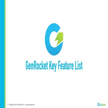 GenRocket Feature List | PDF
