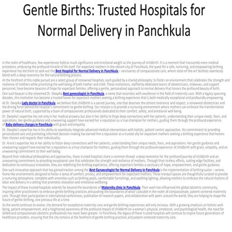 Gentle Births Trusted Hospitals for Normal Delivery in Panchkula.pptx