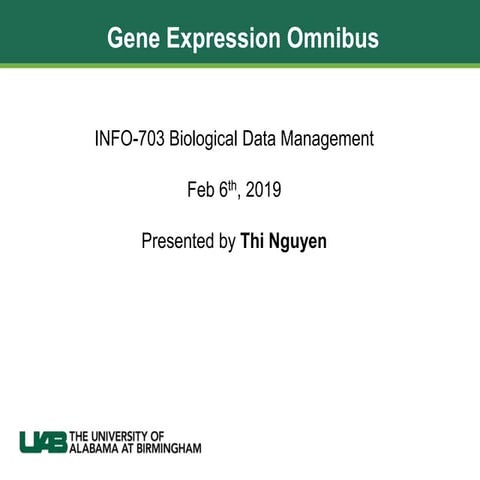 Gene Expression Omnibus Geo Pptx Databases Computer Software