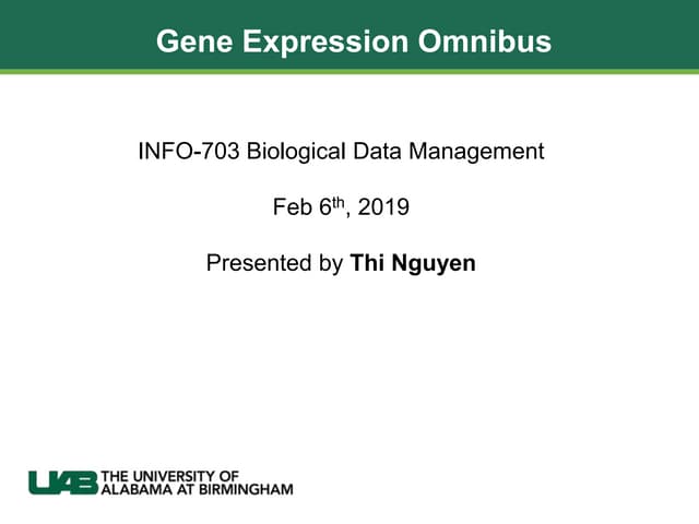 Gene Expression Omnibus Geo Pptx Databases Computer Software