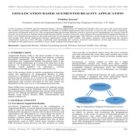Geo location based augmented reality application | PDF