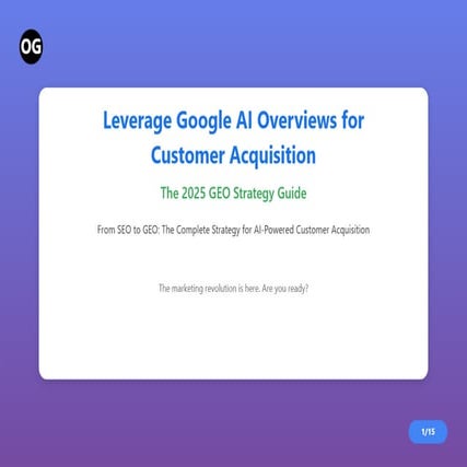 GEO Strategy 2025: Complete Presentation Deck for AI-Powered Customer ...