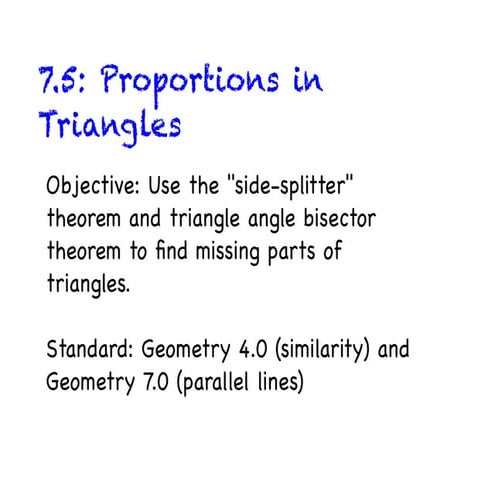 Geo 7.5 notes Similarity and parallel lines | PDF | Physics | Science