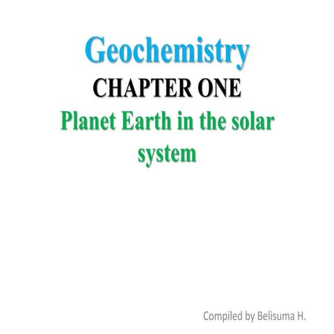 Geochemistry chapt 1 | PPT