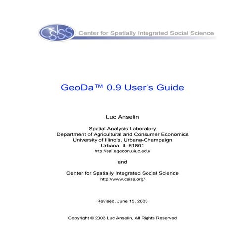 Geoda user guide | PDF