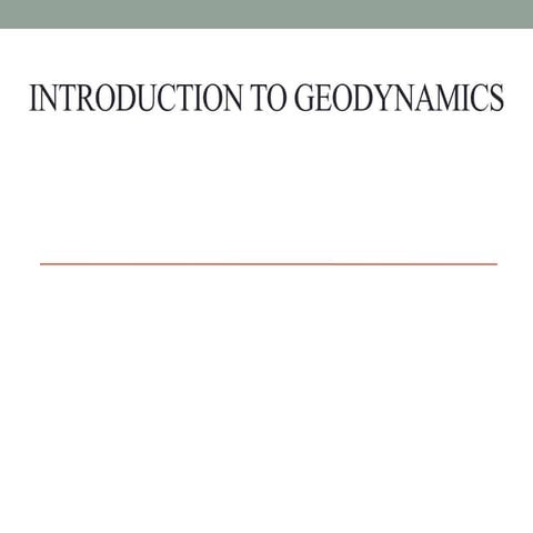 Introduction to Geodynamics | PDF