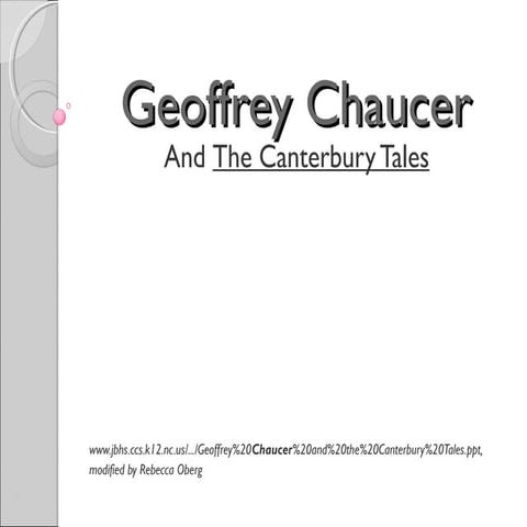 Geoffrey chaucer and_the_canterbury_tales | PPT