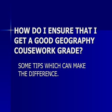Geog Coursework Guide | PPT