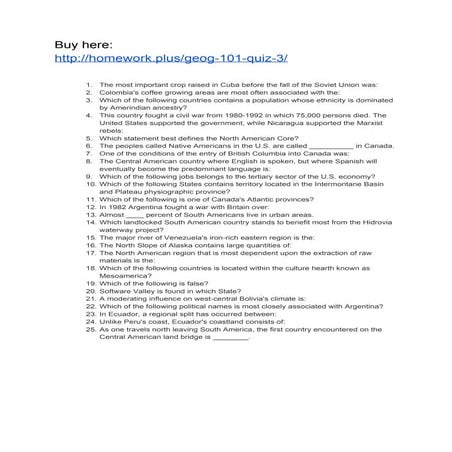 GEOG 101 Quiz 3 | PDF