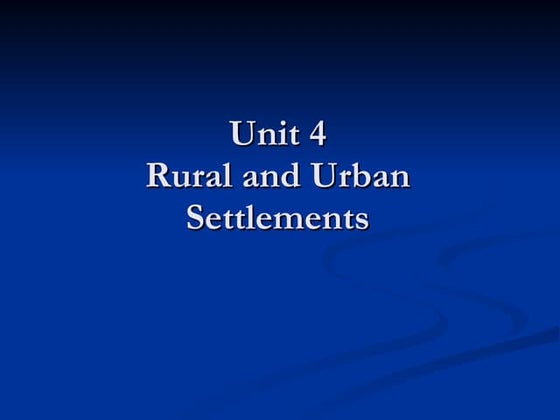 Sec 2 Unit 5 settlement patterns | PPTX | Geography | Science