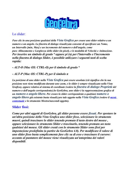 Lo slider (geo gebra) | PDF