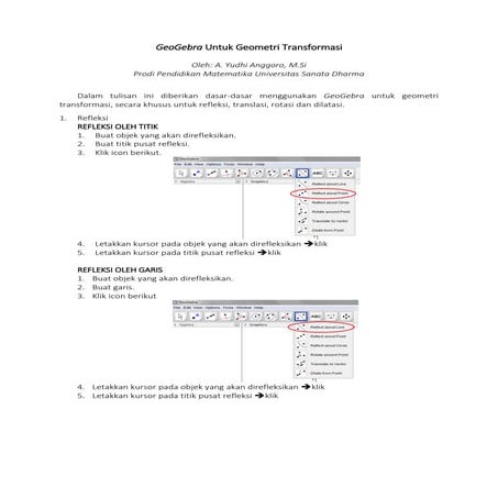 Geogebra untuk geometri transformasi | PDF